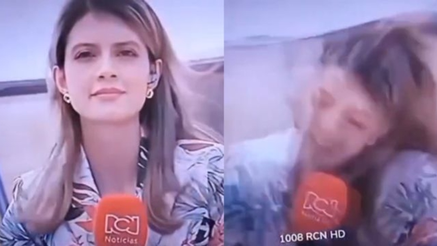 El video viral de la reportera que recibió un golpe en la cabeza en ...