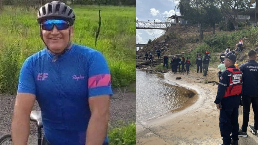 Rescataron cuerpo sin vida del ciclista que cayó al río Caroní