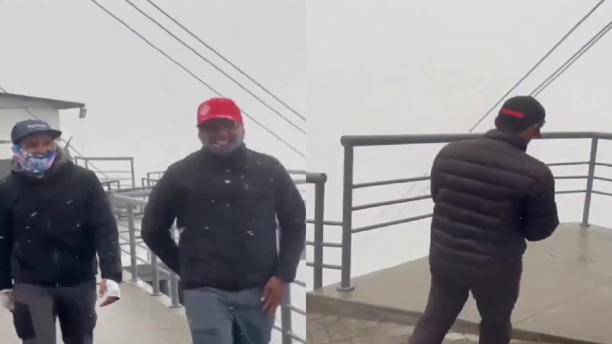 Espectacular nevada sorprendió a visitantes del Pico Espejo